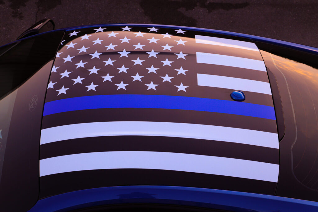 KohR Livery Thin Blue Line Flag Graphic Roof Panel Wrap Decal – GLOSS ...